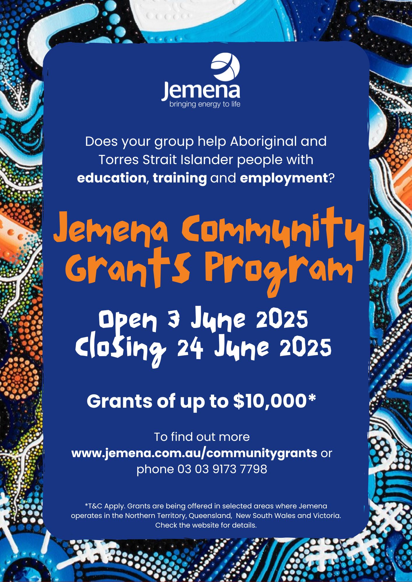 Jemena Community Grants available in Rocky